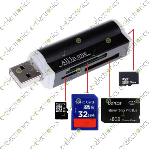 Compact 4 in 1 High-speed Memory Card Reader 662 in Pakistan
