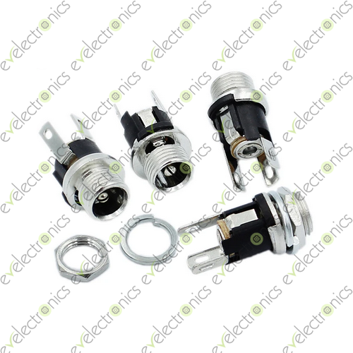 DC025M Panel Mount DC Socket 5.5*2.1/2.5mm With Nut 3-Pin in Pakistan
