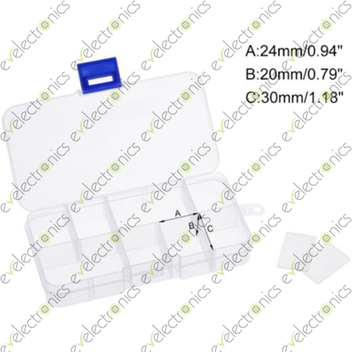 Adjustable Plastic Storage Box/Container 10 Compartments 128x65x21.5mm ...
