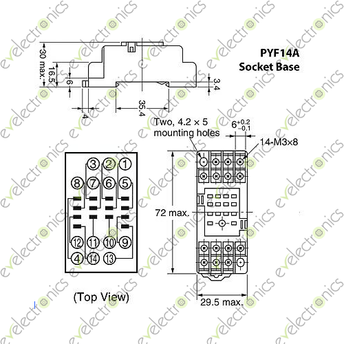 PYF14A PYF-14A Rail Mount Relay Base Socket 14-Pin in Pakistan