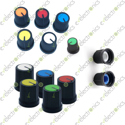 6mm Splined Pointer Potentiometer Knob with Pointer-Orange Top in Pakistan