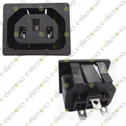 AC-06 250VAC 10A Female AC Power Socket Panel Mounted Type Black for ...