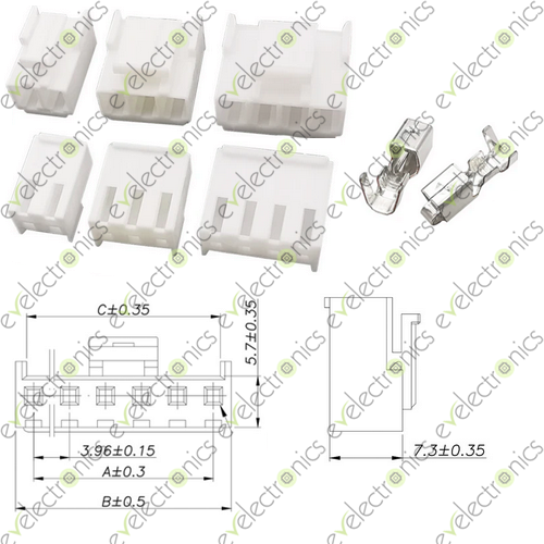 JST-VH 3.96mm Pitch Female Housing Shell with Terminal 3-Pin in Pakistan