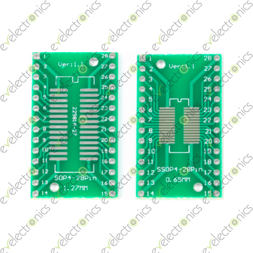 SOP28 SSOP28 TSSOP28 To DIP28 0.65/1.27mm IC Adapter PCB Board in Pakistan
