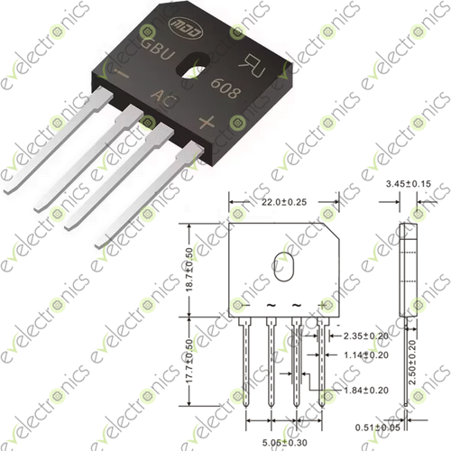 GBU810 8 Amp 1000V Bridge Single Line in Pakistan