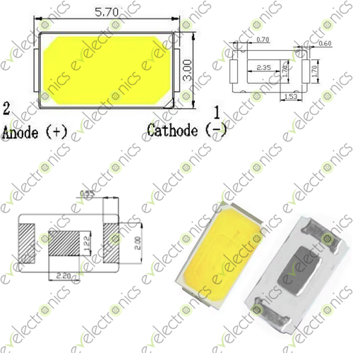 5730 3V 150mA 0.5W Surface Mount SMD LED Diode White in Pakistan