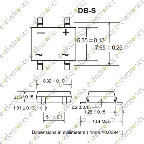 DB157S DB-157 1.5A 1000V Bridge Rectifier SMD DBS in Pakistan