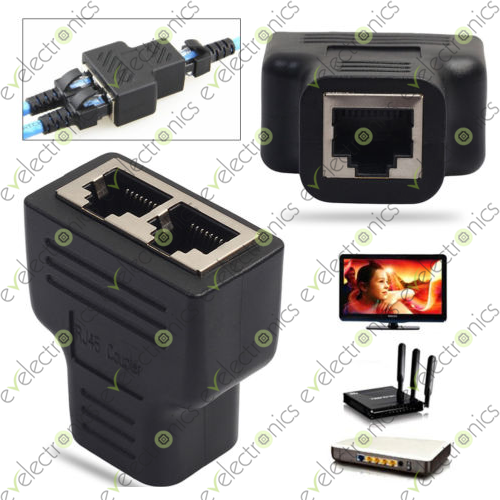 8 Pin 2 Port RJ-45 RJ45 Ethernet Network Splitter Adapter in Pakistan
