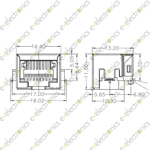 8Pin RJ-45 RJ45 8P8C PCB Ethernet Network Connector SMD in Pakistan