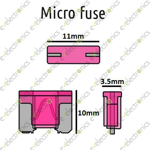 2A Low Profile Mini Blade Fuse Automotive Grey in Pakistan