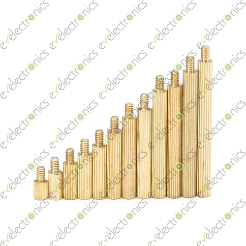 M2 Male x M2 Female M2x3-3mm Body Knurled Brass PCB Standoff Spacer in ...