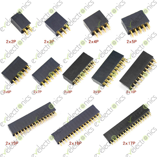 2x2 2.54mm Double Row Female Straight Header 4-Pin in Pakistan