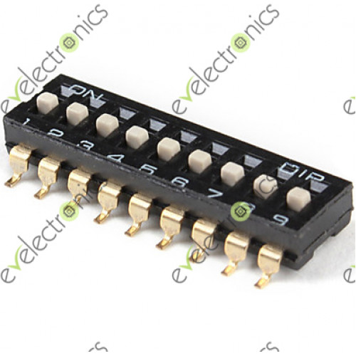 9 Positions 9-Bit Slide Type DIP Switch SMD-18 in Pakistan