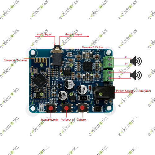 PAM8610 Digital Amplifier Board 2x10W Two Channel Stereo with Bluetooth ...