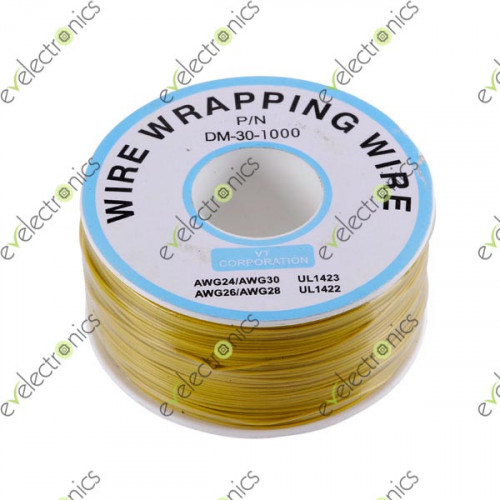 Tin Plated Copper Wire Wrapping Cable Yellow AWG30 (Per Meter) in Pakistan